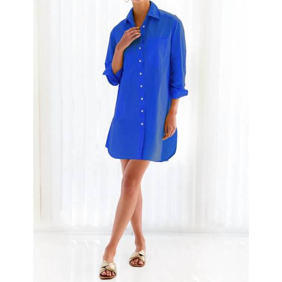 Finley | Dresses | New Finley Nash Techy Taffeta Shirt Dress In Royal ...